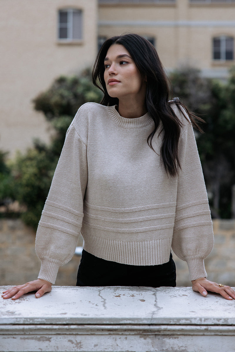 HW24500 Macy Sweater Stone – Ajes Shoes & Fashion